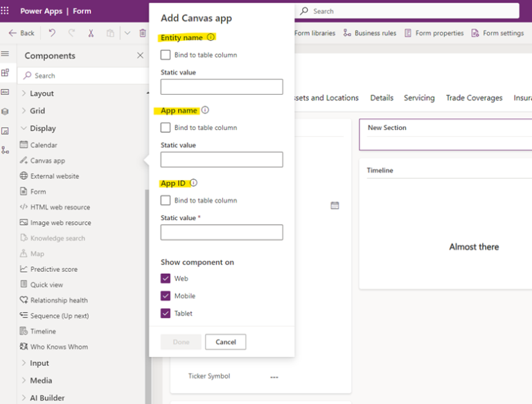 How To Embed A Canvas App On A Model Driven Dynamics Form Aqualitycrm
